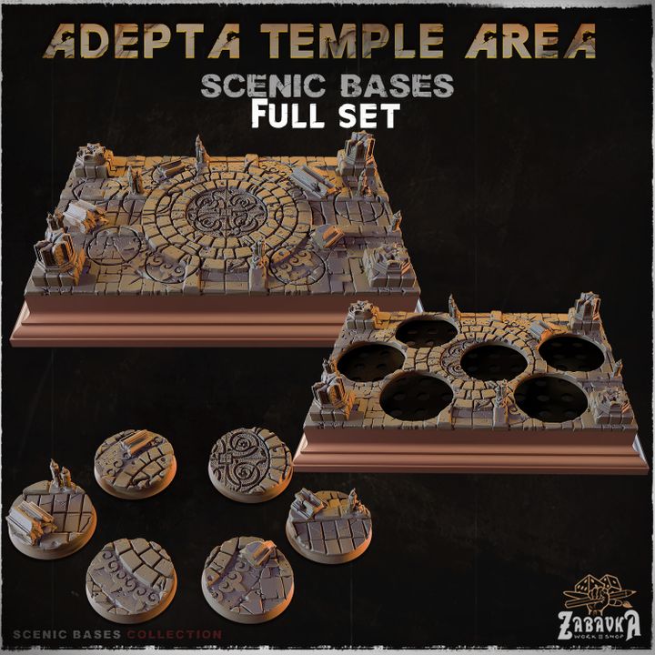 Download Adepta Temple Area - Scenic Bases (Full set) von Zabavka Workshop